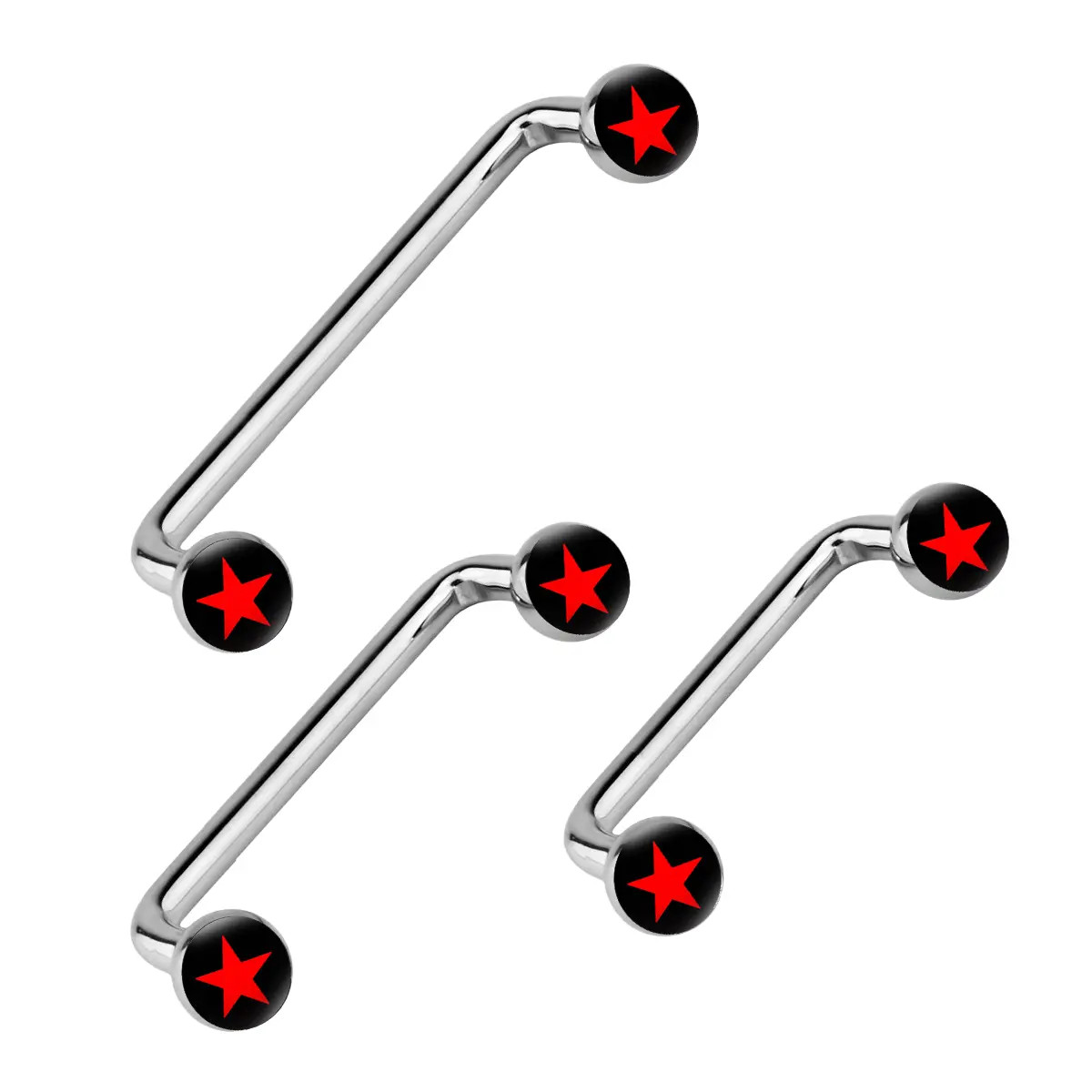14G Surface Tragus Piercing Staple Barbell Clear CZ Ball