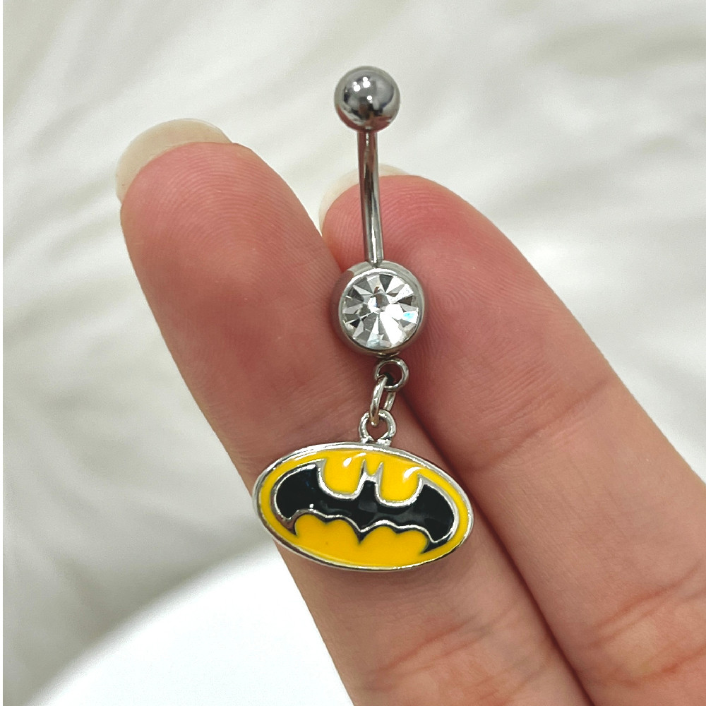 Dangle DC Comics Batman Logo Belly Button Ring 14G 11mm