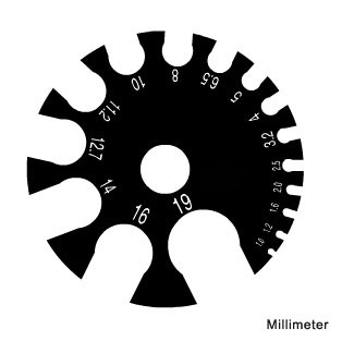 Black Acrylic Gauge Measurment Wheel