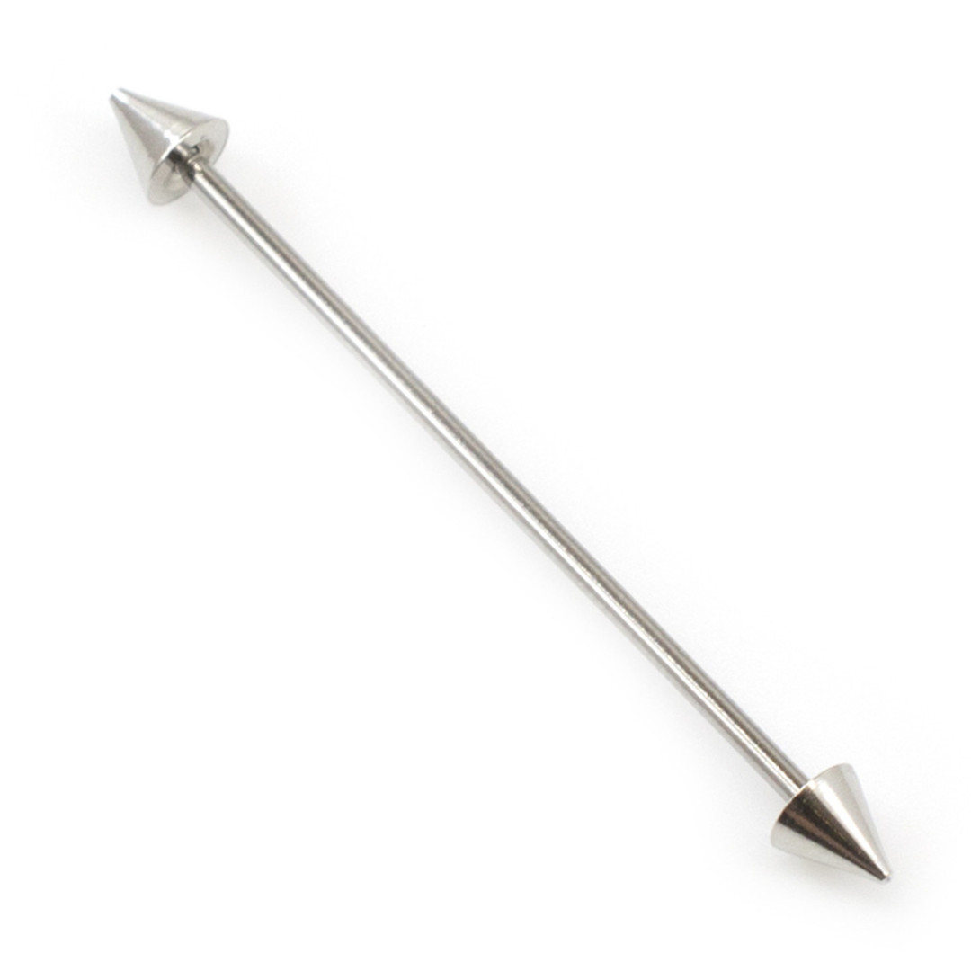Steel Spike End Industrial Barbells 16G 33mm