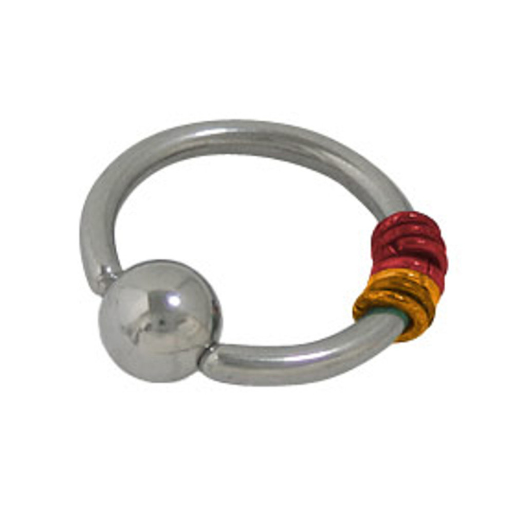 Captive Bead Ring With Orange Red O Rings