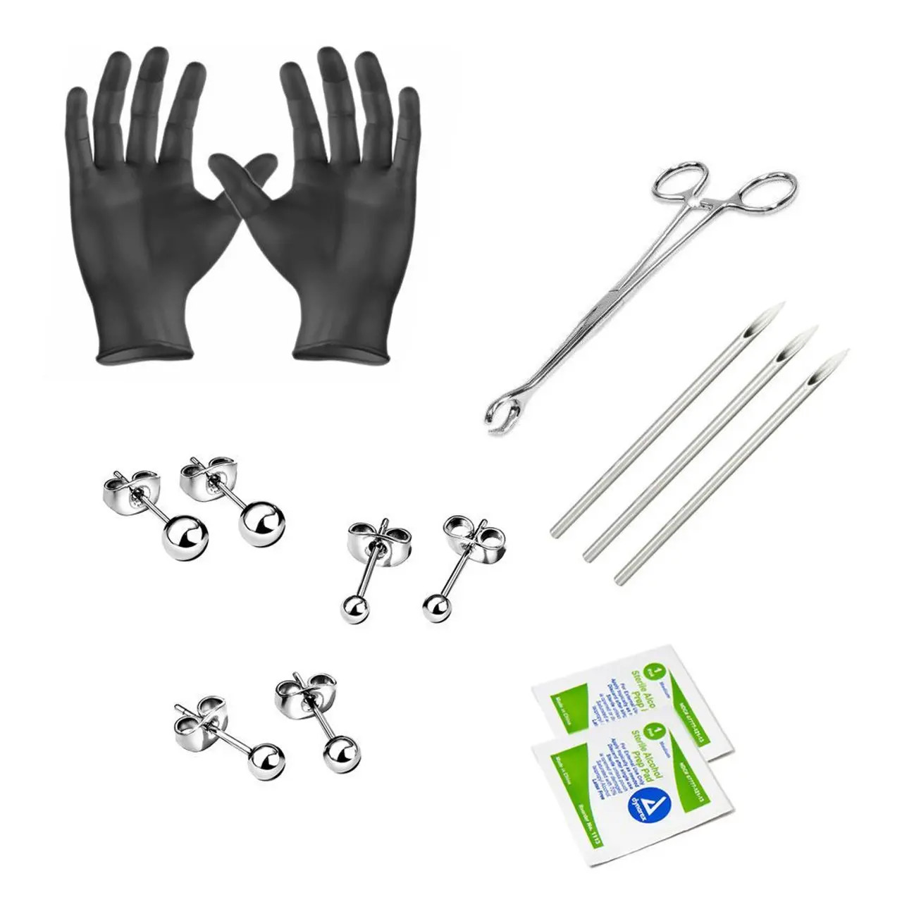 Professional Ear Piercing Kit Stud Earrings 20G