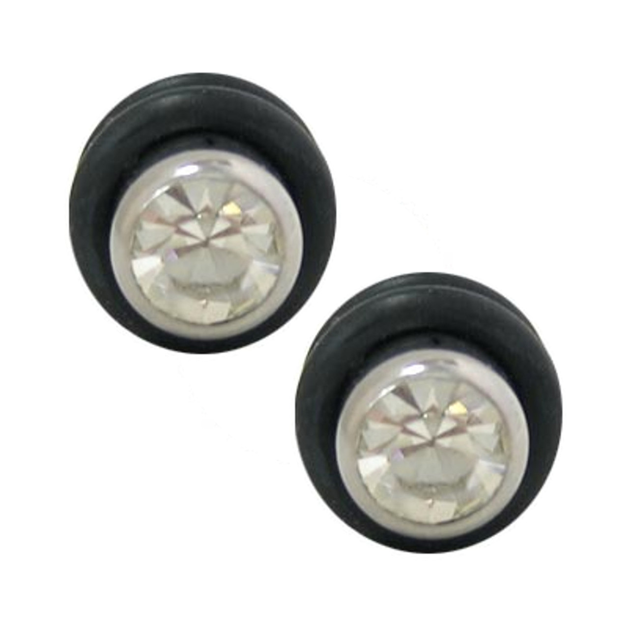 Clear CZ O-Ring Plugs Ear Gauges