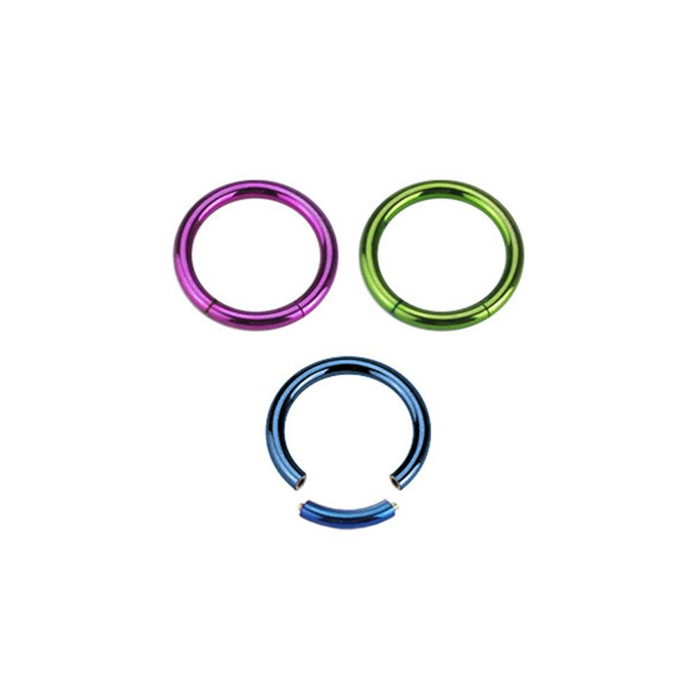 Titanium Plated Over Surgical Stainless Steel 14 Gauge Segment Ring