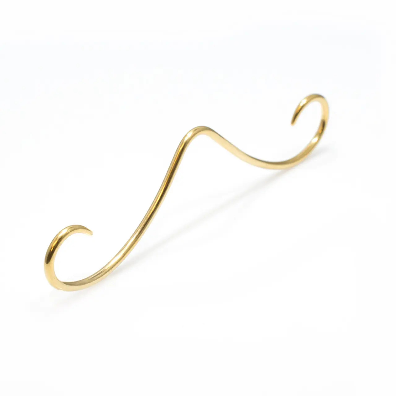 PVD Gold Mustache Septum Ring 16G 68mm