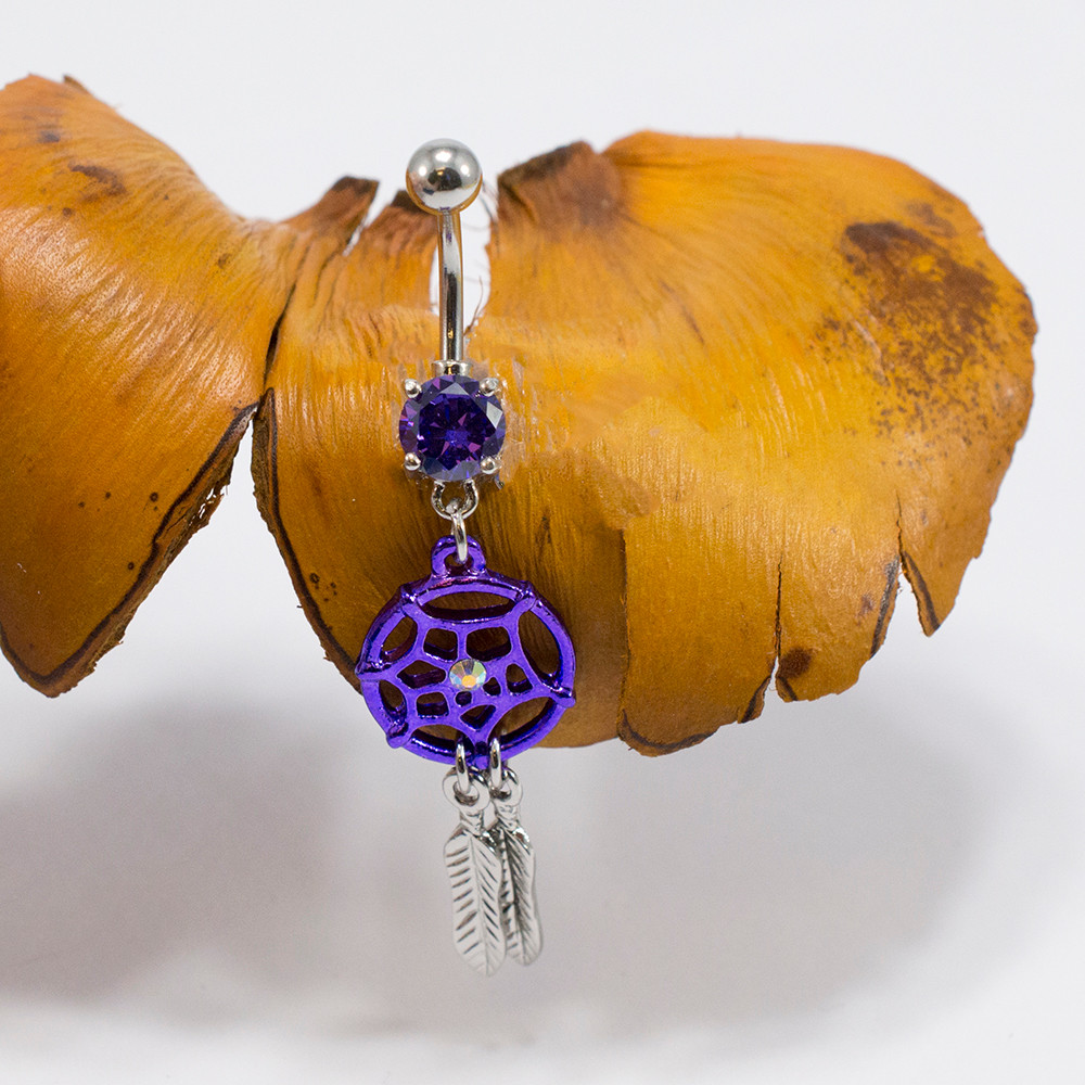 Purple Dream Catcher Navel Ring