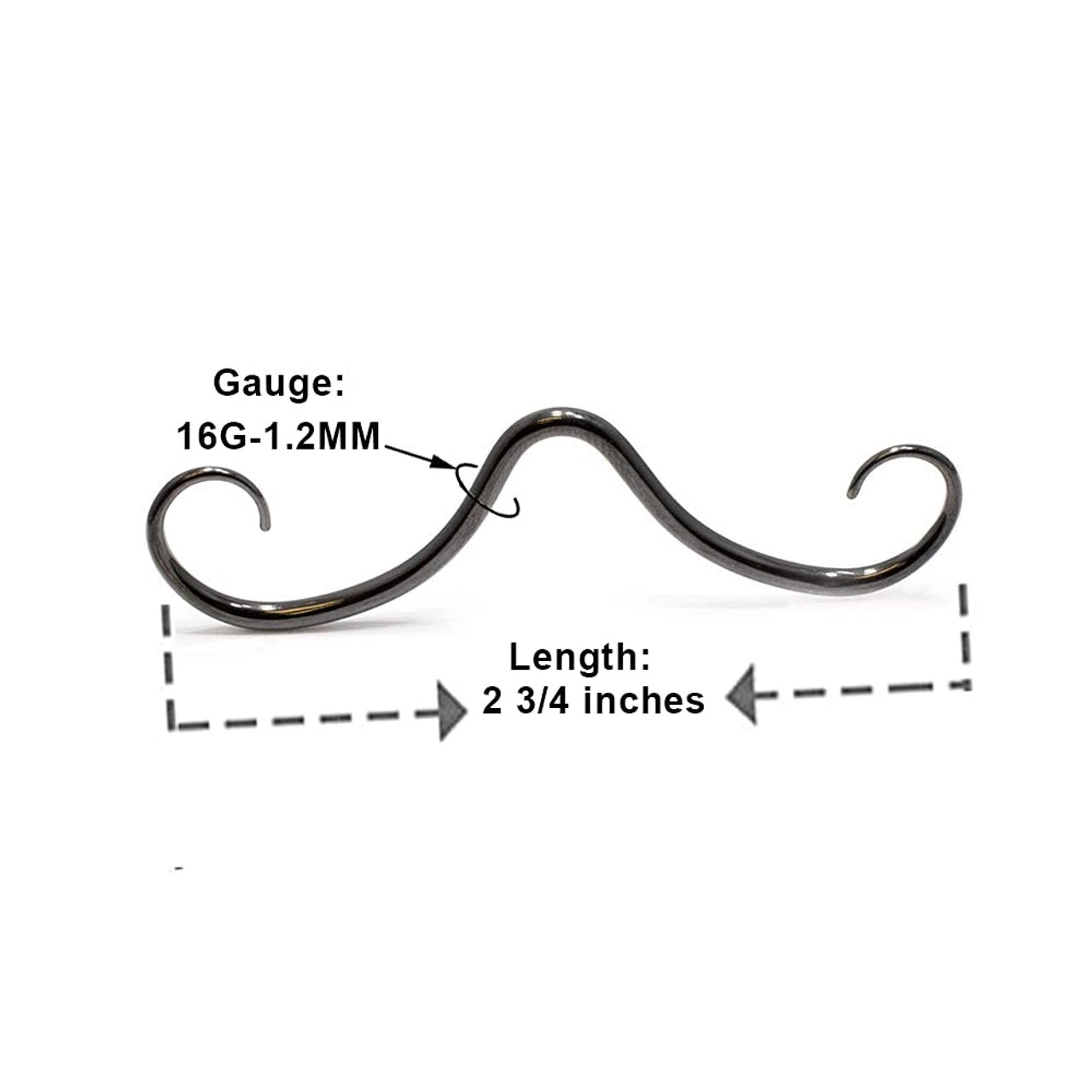 PVD Black Mustache Septum Ring