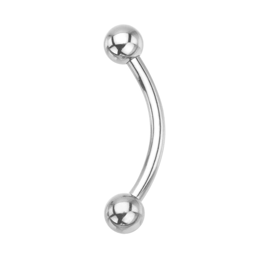 Externally Threaded Steel Ball Ends Curved Barbells 16G