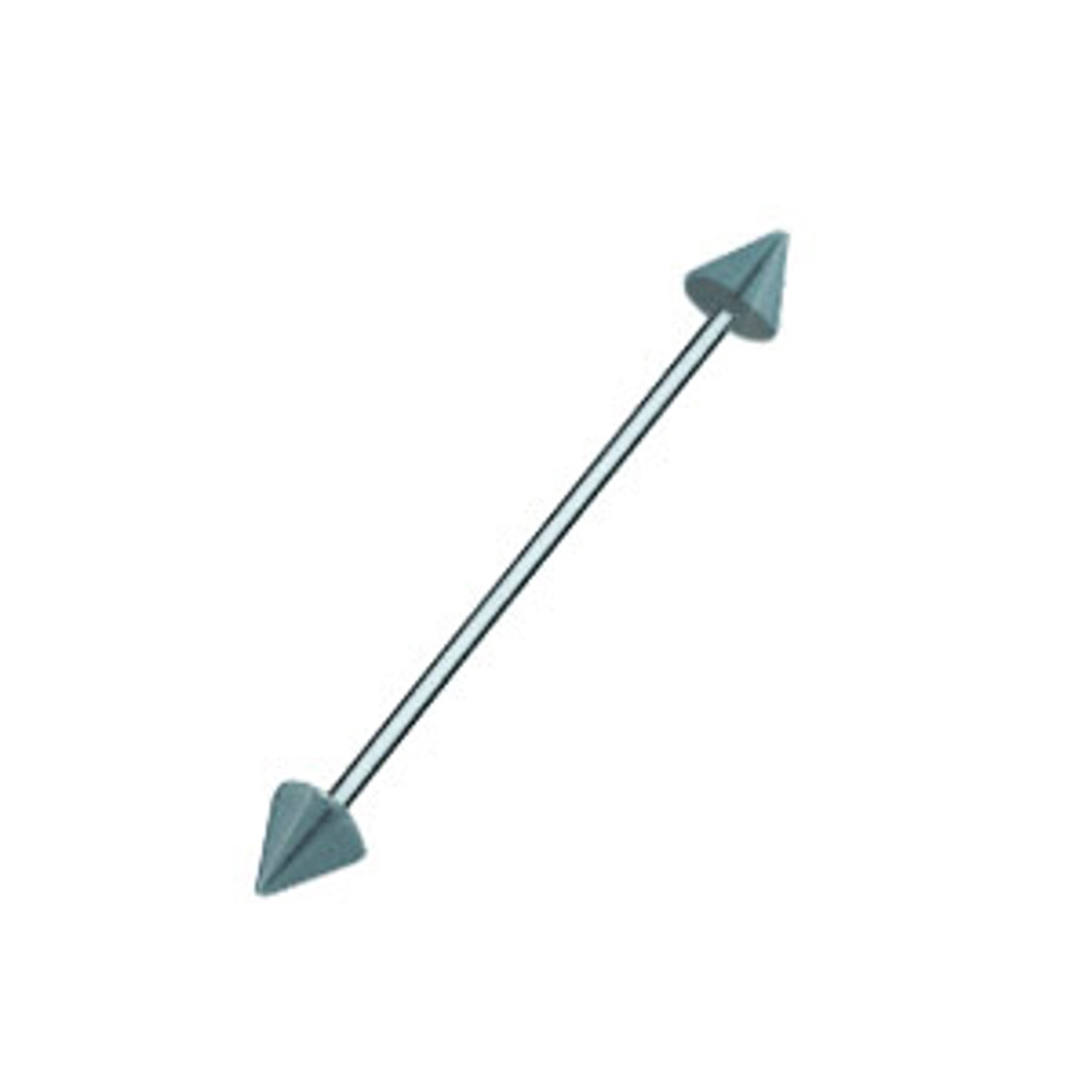 PVD Light Blue Spike Industrial Barbells 38mm