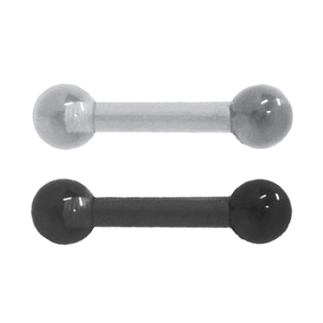 Black White UV Glow Acrylic Straight Barbell 16mm