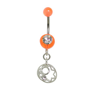 Body jewelry, 316L surgical steel with acrylic UV Replacement beads and ...