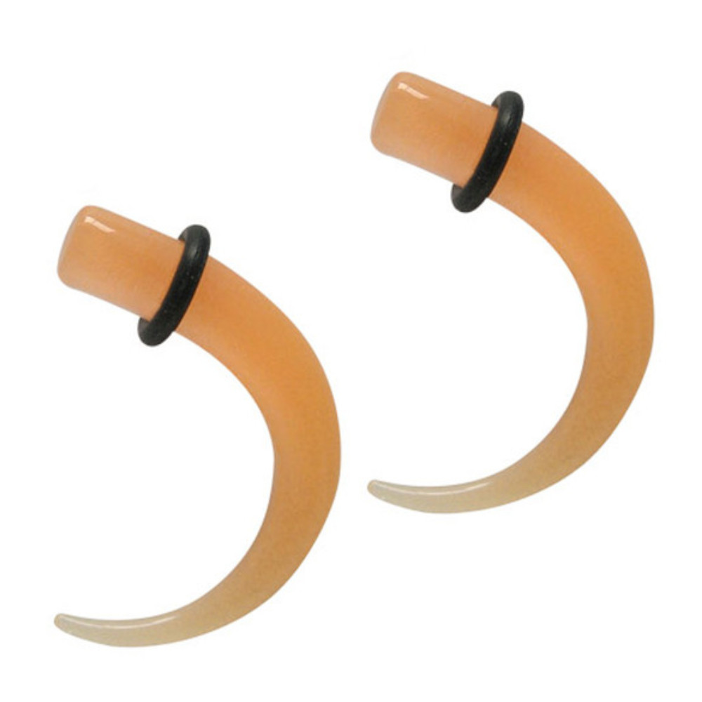 Glow In Dark Orange Acrylic Curved Tapers Ear Gauges 2G