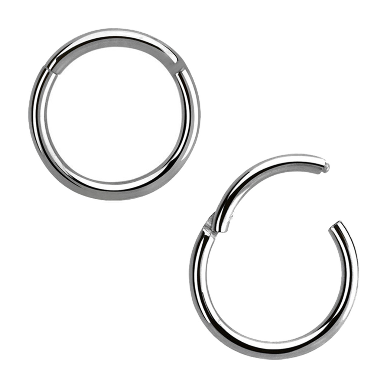 Steel Hinged Clicker Segment Ring Hoop 18G