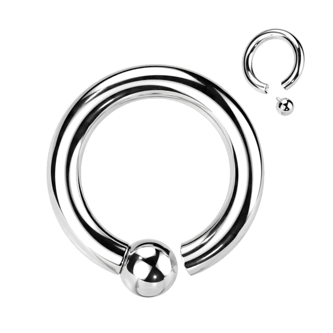 Titanium One Side Fixed Ball Captive Bead Rings