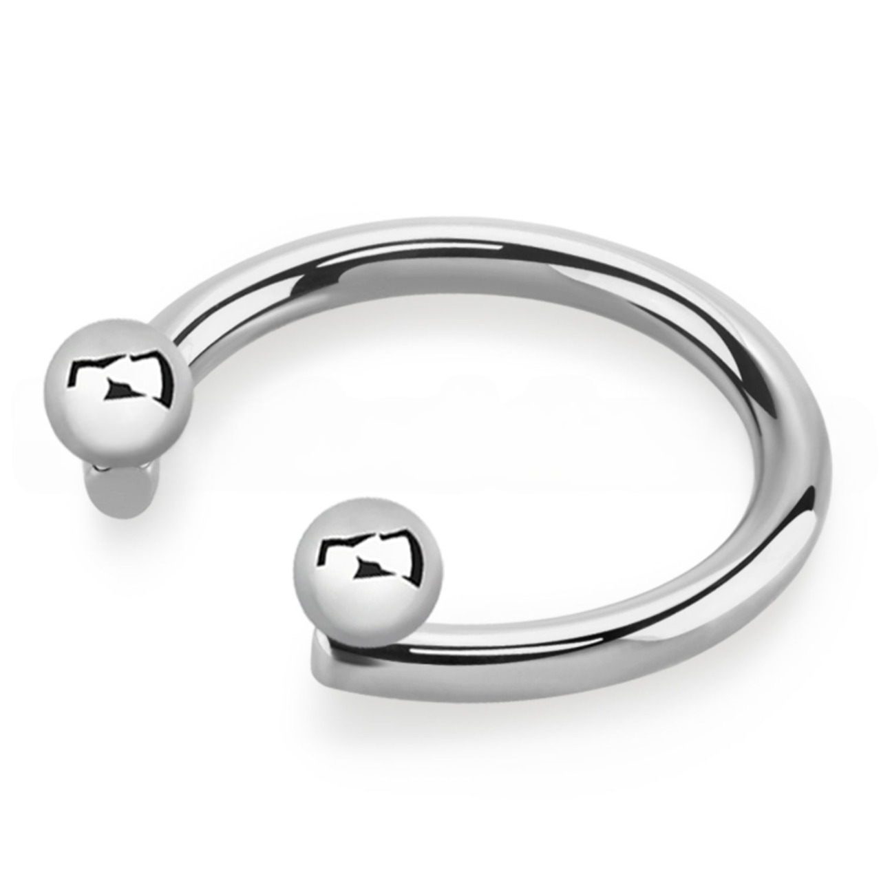 Titanium Front Facing Holes Horseshoe Circular Barbell 14G