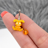 Acrylic Bunny Belly Button Ring 14G 10mm