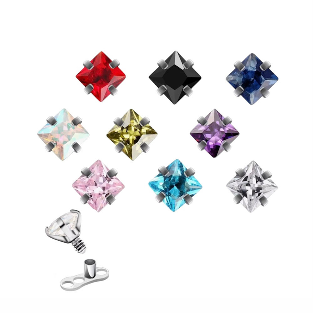 18 Colored Jeweled Dermal Tops