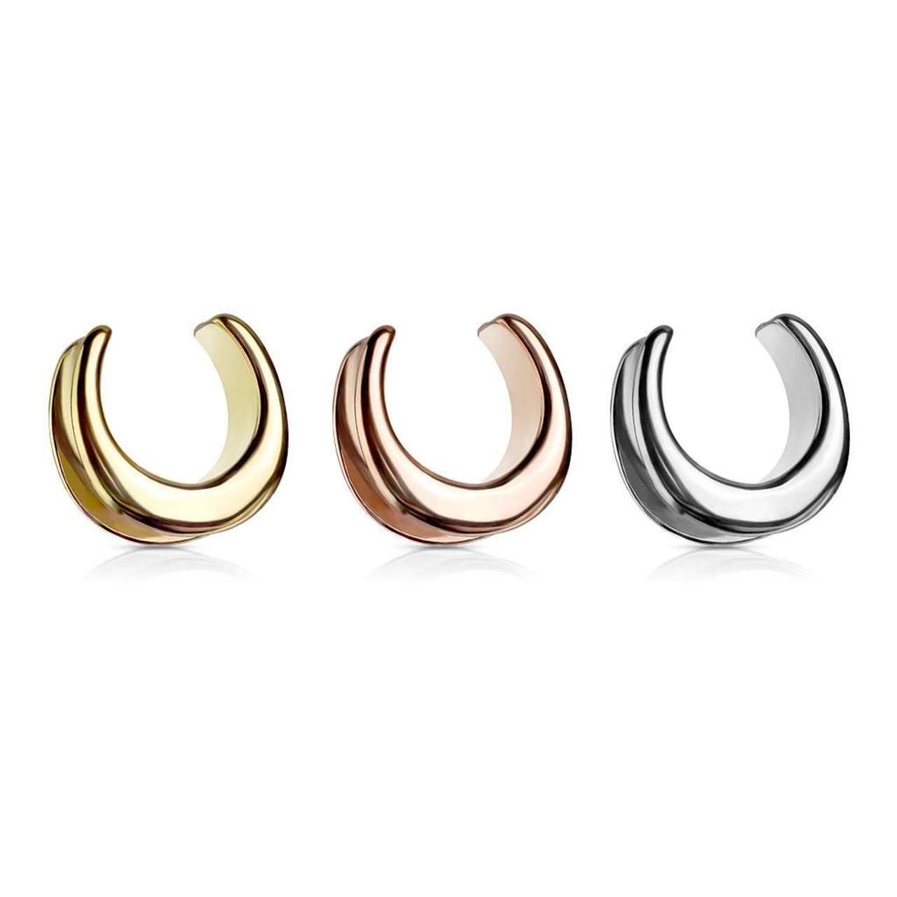 PVD Black Bat Saddle Plugs Ear Gauges
