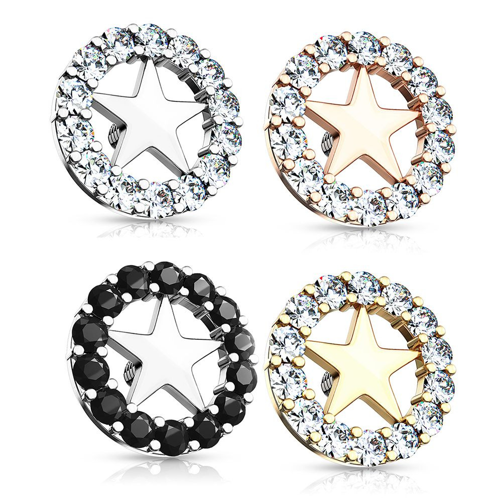 Internally Threaded Star Jewel Dermal Tops