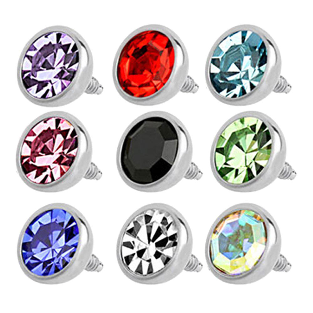 Dermal anchor top Titanium 4mm flat shape Implant part with rainbow ...