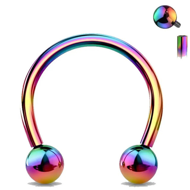 Titanium Circular Barbells Horseshoe Septum Ring 16G