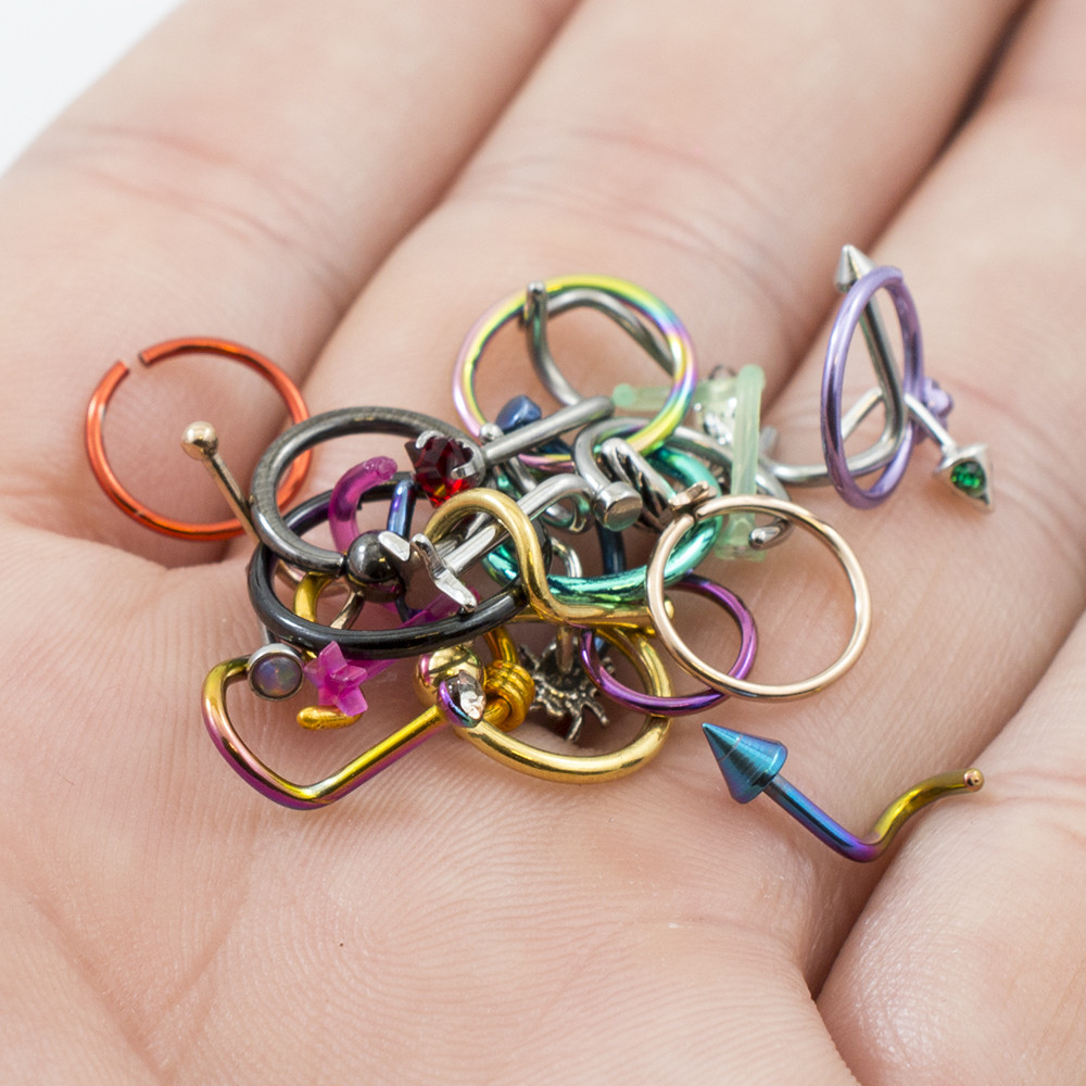 Pack of 12 Nose Rings Randomly Picked 18g and 20g - BodyJewelry.com