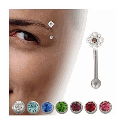 Flower Design Eyebrow Ring Body Jewelry