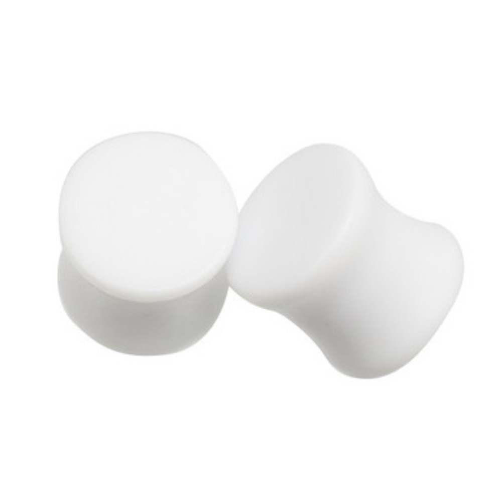 White Acrylic Playing Cards Saddle Plugs Ear Gauges