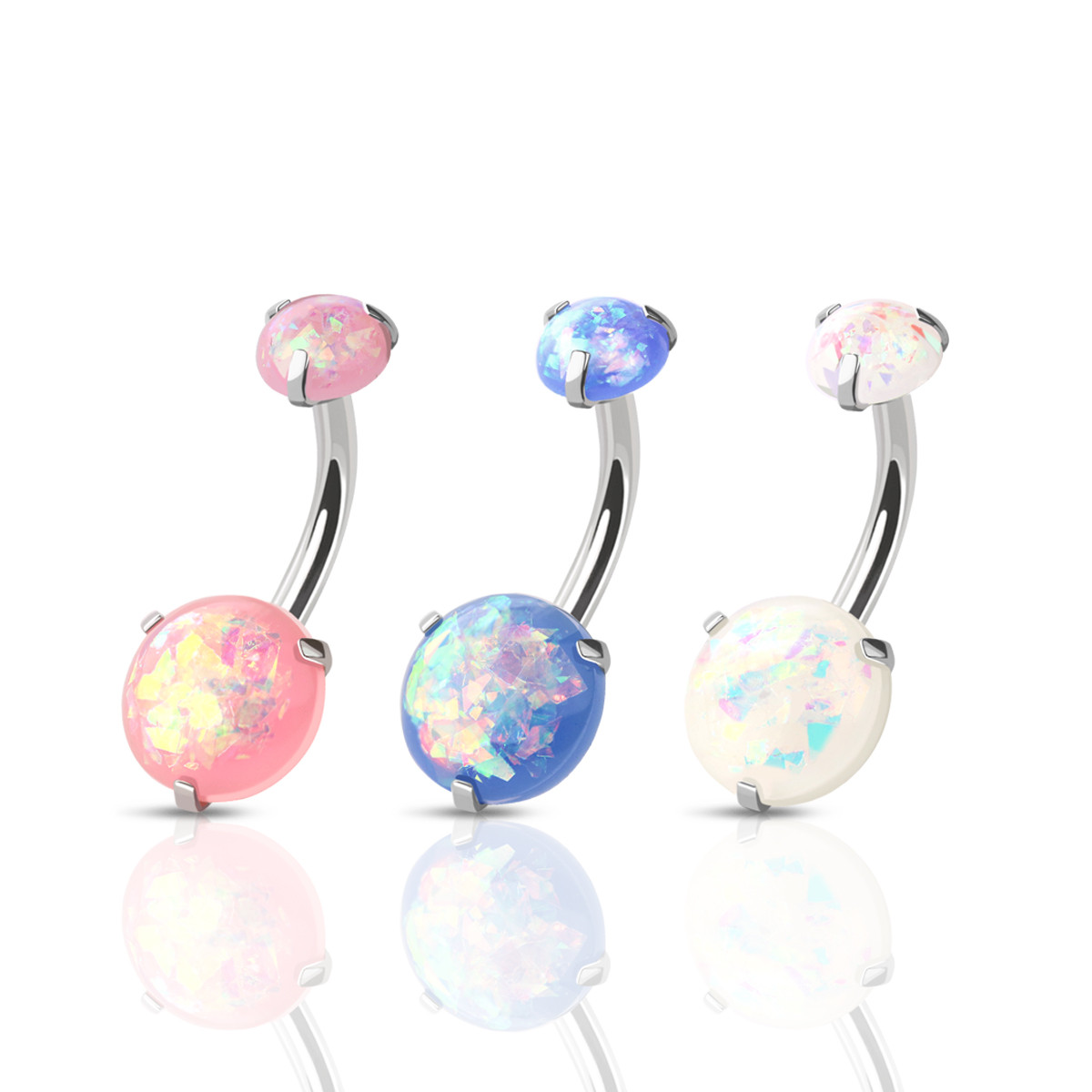 Lava Stone Titanium Belly Button Ring