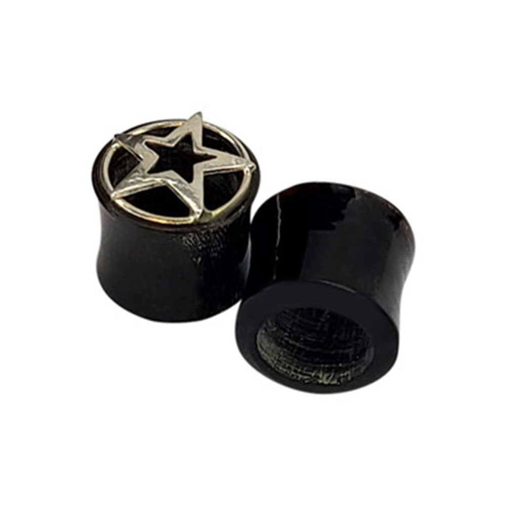PVD Black Bat Saddle Plugs Ear Gauges