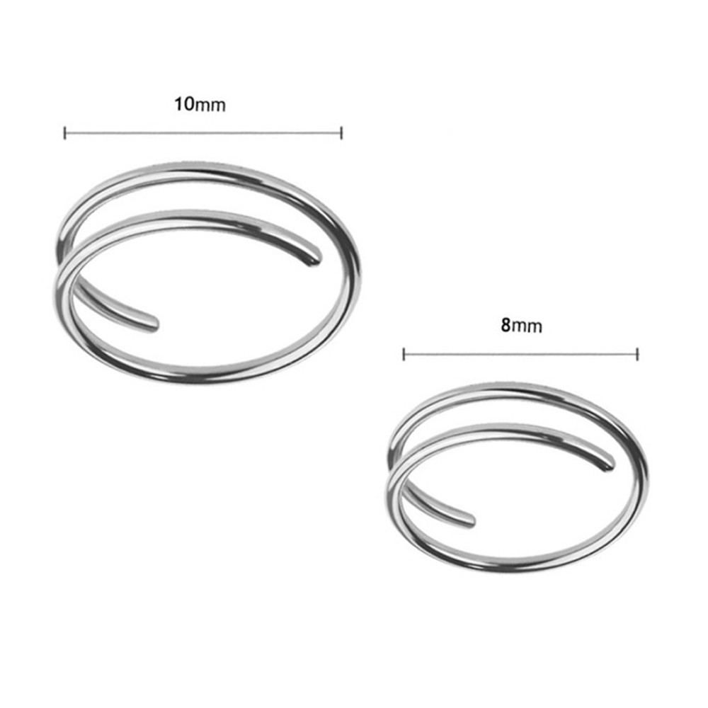 Spiral Nose Hoop Ring for Double hoop Single Piercing Hoop, Surgical ...