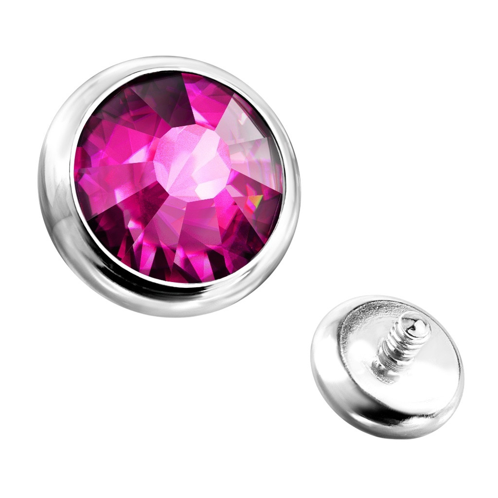 14G Dermal Anchor Tops Bezel CZ Gems
