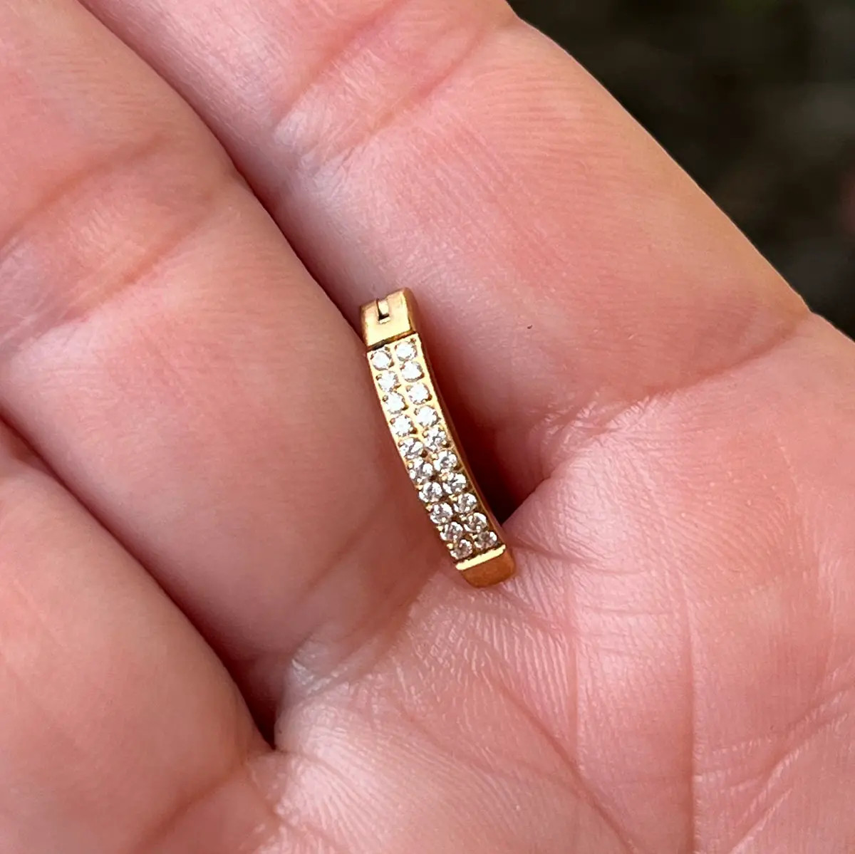 CZ Simulated Diamond Hinged Clicker Belly Button Ring 14G