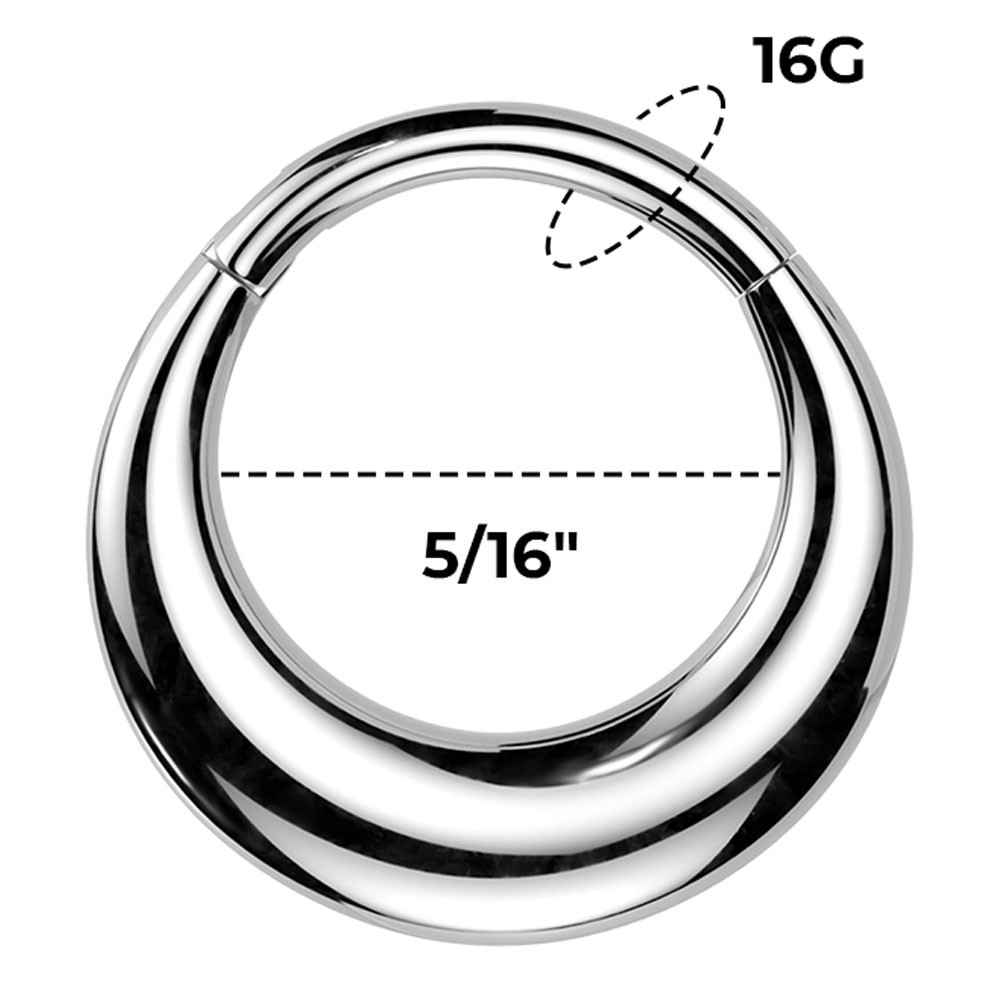 Thick Chunky Septum Clicker Hinged Segment Ring 16G