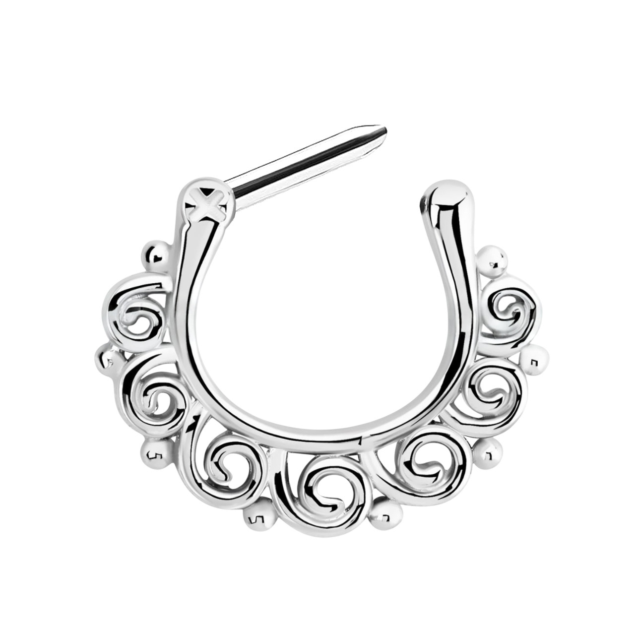 Swirl Hinged Clicker Septum Rings Piercing 16G