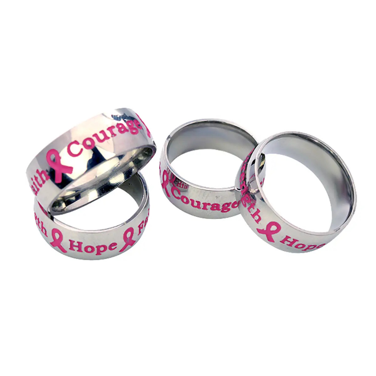 Pink Ribbon Breast Cancer Finger band ring