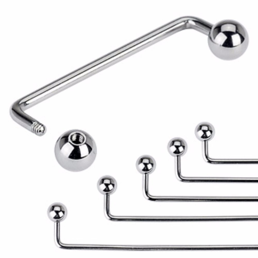 14G Staple Surface Barbell Piercing Clear CZ