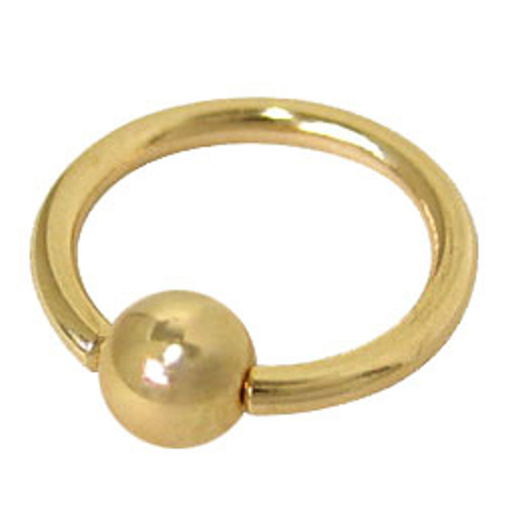 14 Gauge Matte Gold I.P. Captive Bead Ring 316L Surgical Steel - 4 ...