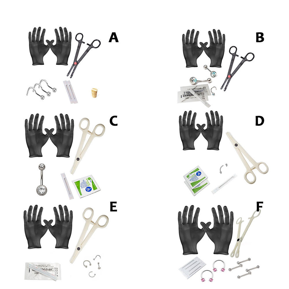 38-Piece Professional Piercing Kit - Lip, Nipple, Belly, Eyebrow ...