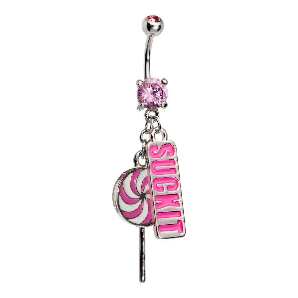 Dangle DC Comics Batman Logo Belly Button Ring 14G 11mm