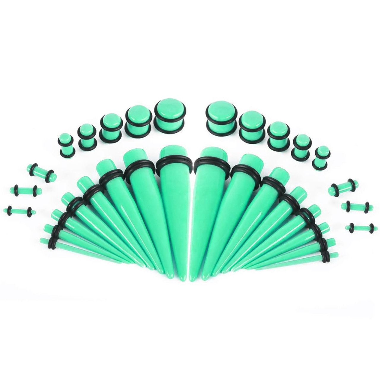 Ear Stretching Kit | 36PCS Glow In Dark White Acrylic Plugs Tapers
