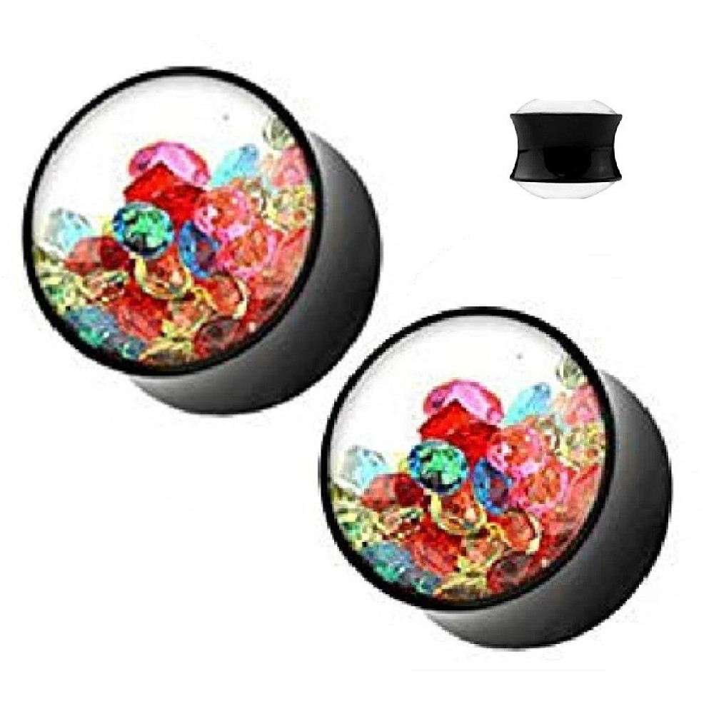 White Acrylic Playing Cards Saddle Plugs Ear Gauges