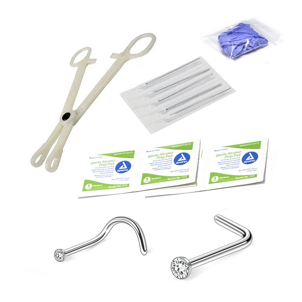 Lion Gothic Nose Piercing Kit 10 Pieces