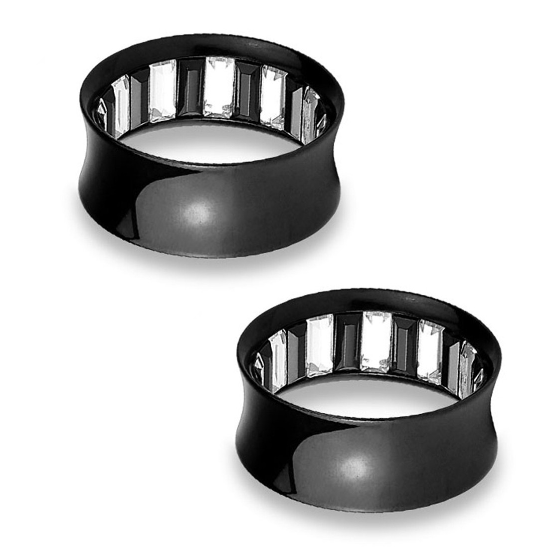 PVD Black Bat Saddle Plugs Ear Gauges