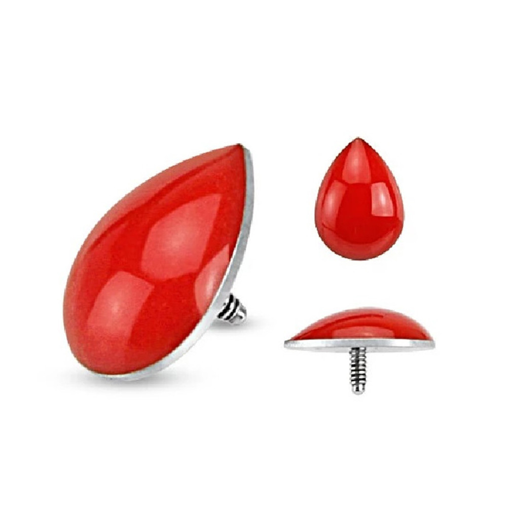 14G Blood Drop Dermal Top 6mm