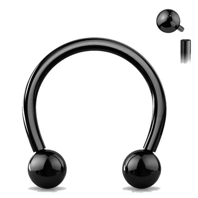 Titanium Circular Barbells Horseshoe Septum Ring 16G