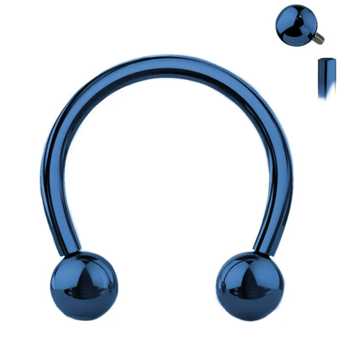 Titanium Circular Barbells Horseshoe Septum Ring 16G