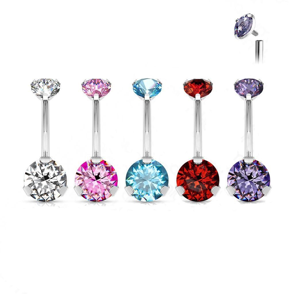 Solid Titanium Belly Button Ring 14ga - BodyJewelry.com
