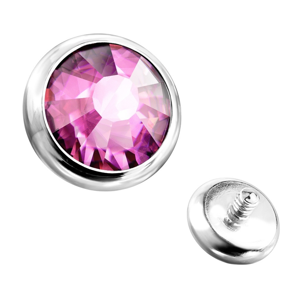 14G Dermal Anchor Tops Bezel CZ Gems