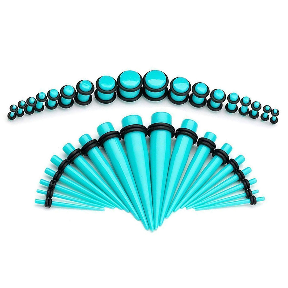 Ear Stretching Kit | 36PCS Glow In Dark White Acrylic Plugs Tapers